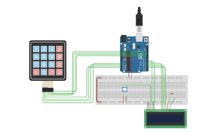 Circuit design Tugas UAS Mikroprosesor Kel 3 - Tinkercad