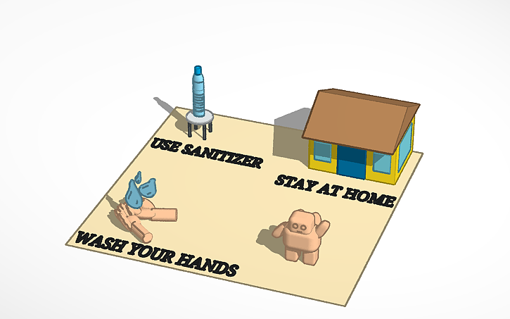 3D design COVID-19 HEALTHY MEASURES - Tinkercad