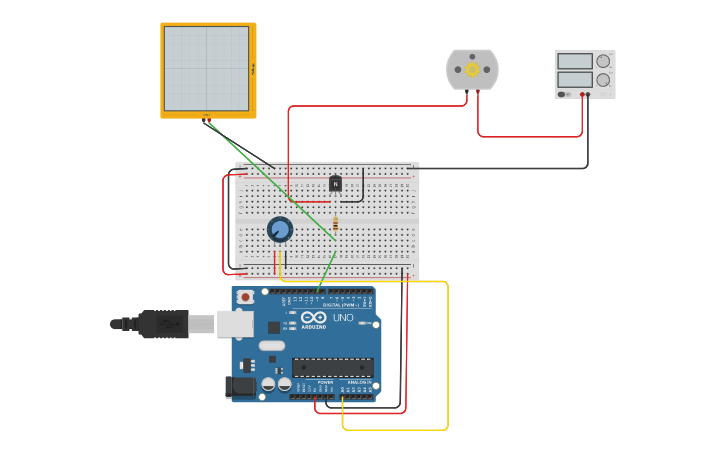Circuit design MOTORE E POTENZIOMETRO - Tinkercad