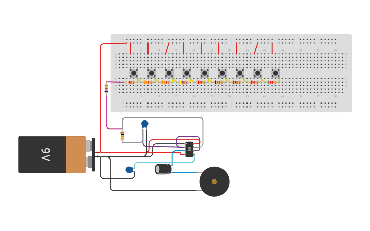 Circuit Design Piano Tinkercad