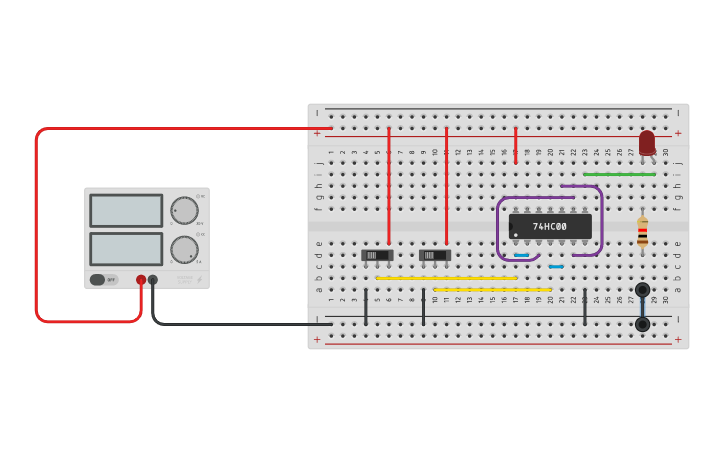 Circuit design OR gate using NAND gate - Tinkercad