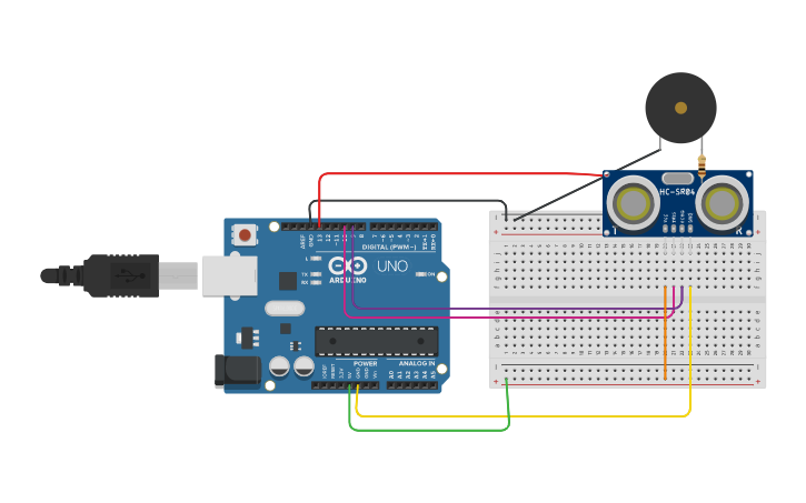 Circuit design Practico Buzzer - Tinkercad