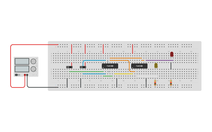 Circuit design HALF SUBTRACTOR USING NAND GATES | Tinkercad