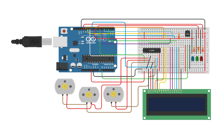 Circuit design Sensor de Temperatura | Tinkercad