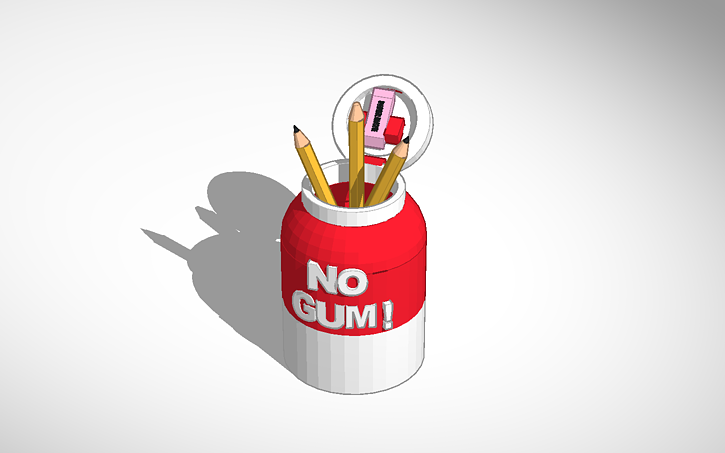 3D design Gum container Desk Tidy 2E4 JunChun - Tinkercad