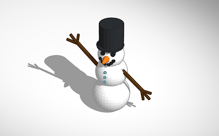 3D design snowman - Tinkercad