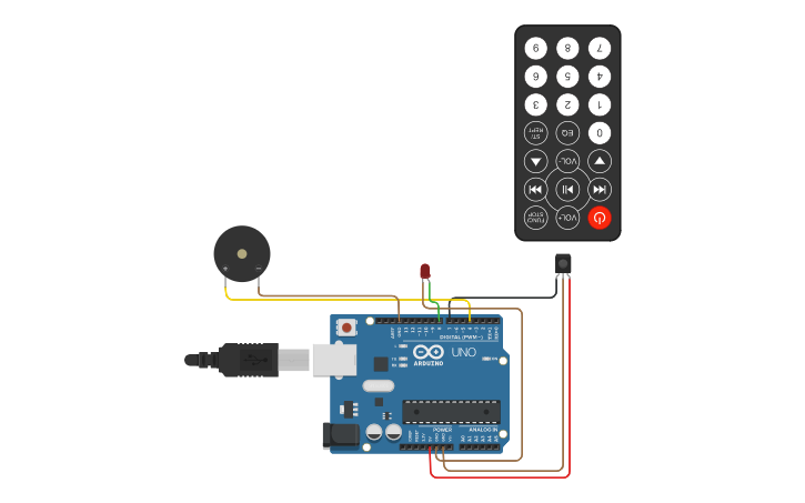 Circuit design FIRE ALARM - Tinkercad