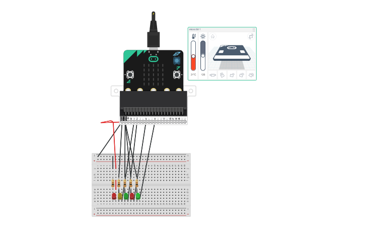 Circuit design Semáforo micro:bit ASC | Tinkercad