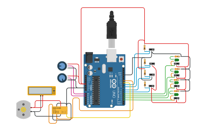 Circuit design Arduino Elevator - Tinkercad