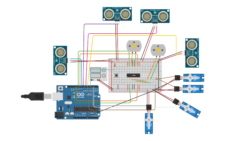 Circuit design Robot Final | Tinkercad