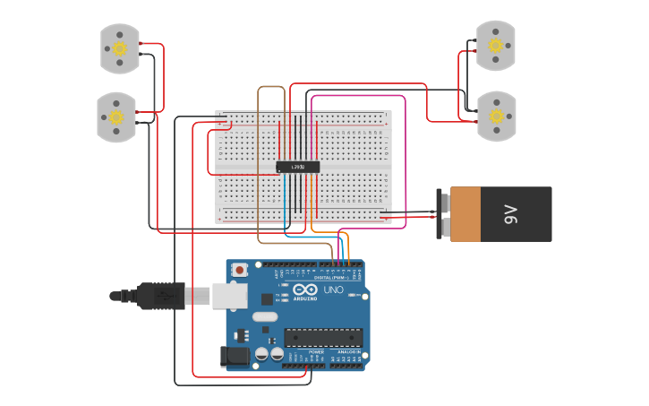 Circuit design Obstacle Avoiding Robot G12 Project - Tinkercad
