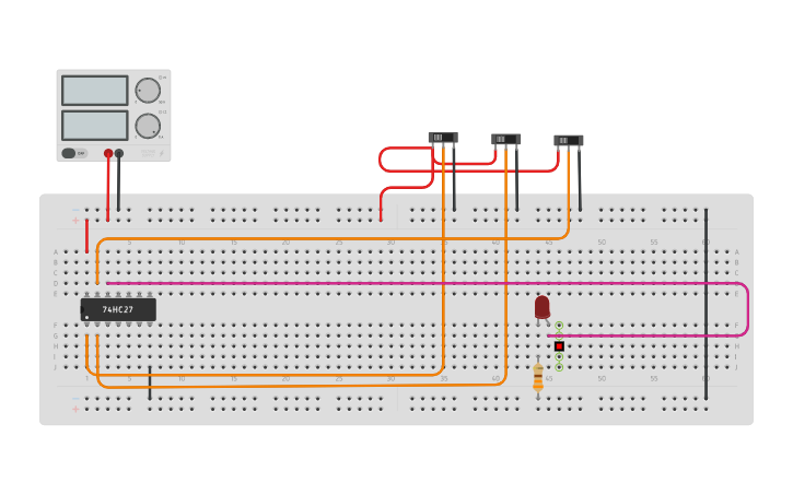 Circuit design kongkidakron IC 74SL27 | Tinkercad