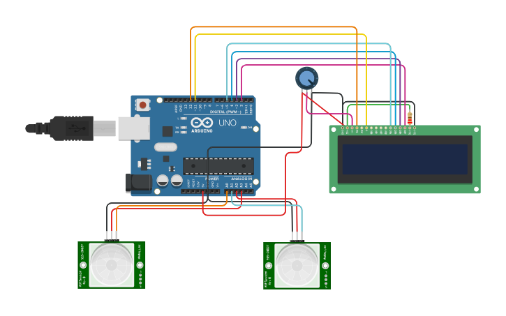 Circuit Design Bidirectional Visitor Count Tinkercad