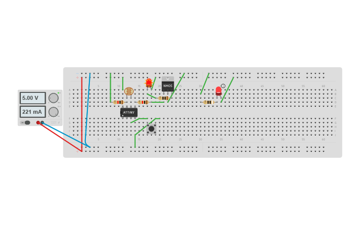 Circuit design ATTiny non solar Camping Path light - Tinkercad