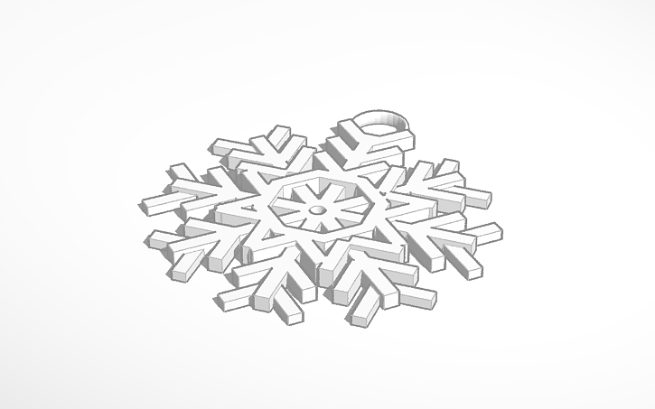 3D design ornament_snowflake_raised_white | Tinkercad