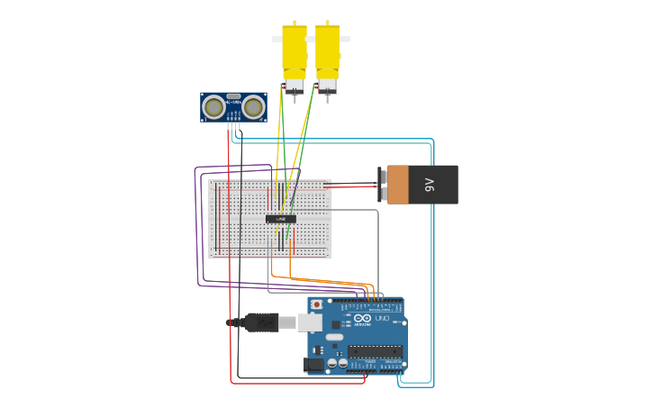 Circuit design Autonomous robot - Tinkercad