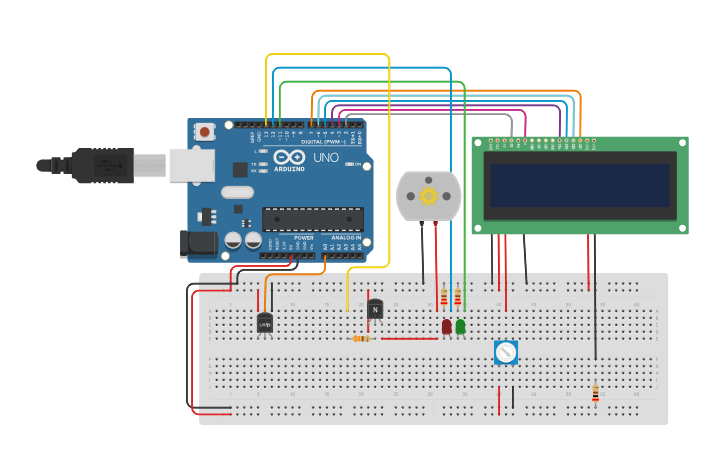 Circuit design AUTOMATIC PLANT WATERING SYSTEM - Tinkercad
