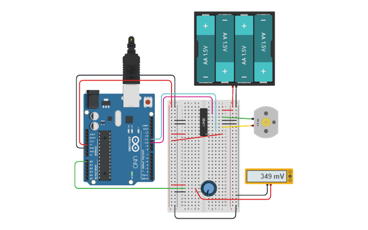Circuit design Analog Sensor - Tinkercad