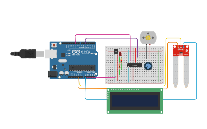 Circuit Design Smart Watering System Tinkercad