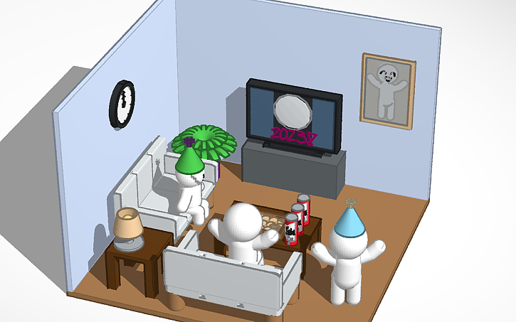 3D design Happy New Year! - Tinkercad