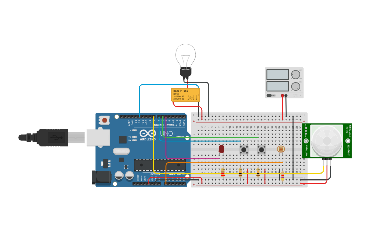 Circuit design 5.2.10.a.Automatic Hallway Light Controller - Tinkercad