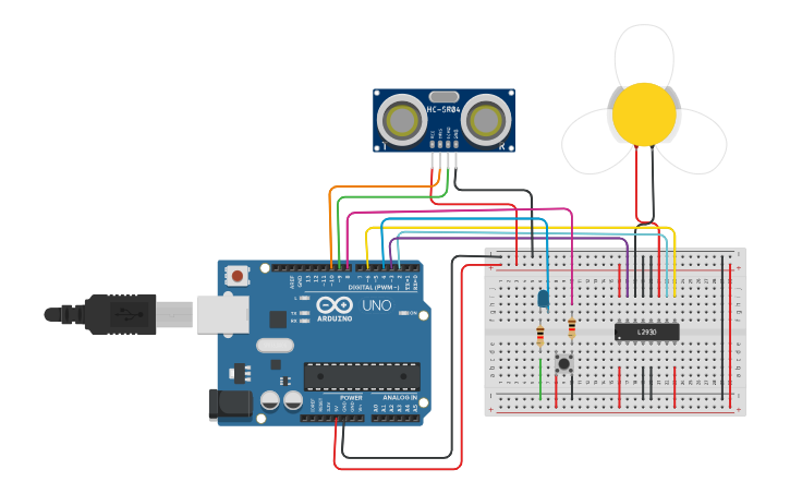 Circuit Design Copy Of Miniproject Automatic Fan Tinkercad
