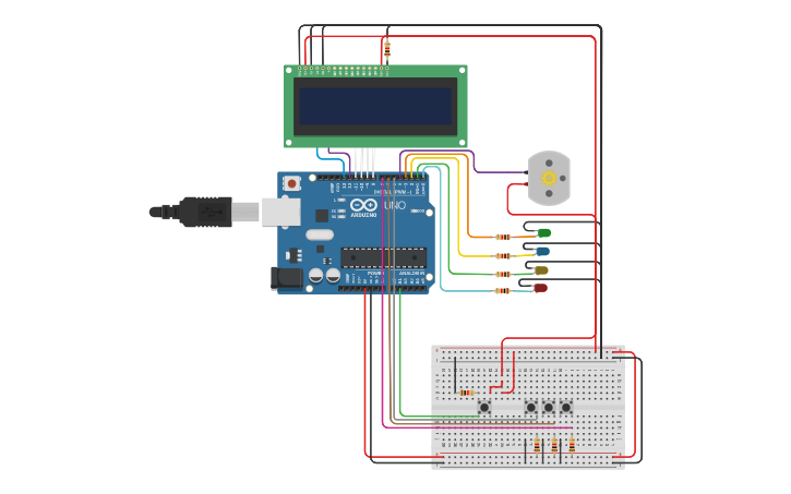 Circuit design Water warning System - Tinkercad