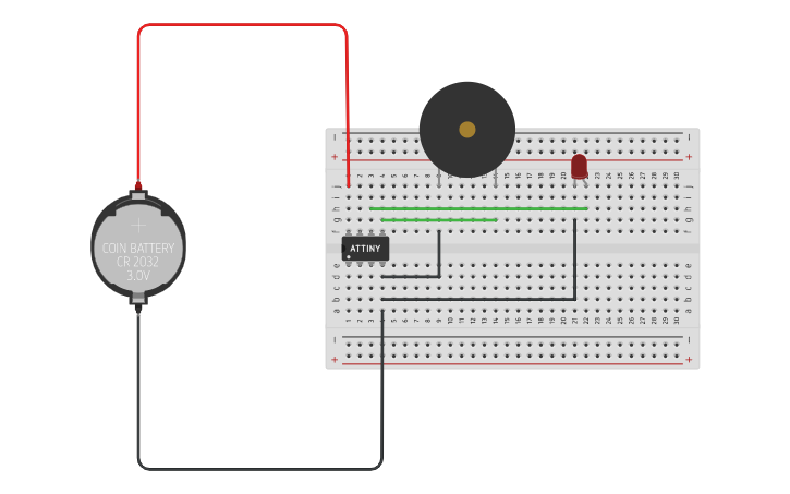 Circuit Design Coin Cell 3v Battery With Piezzo And Led Tinkercad