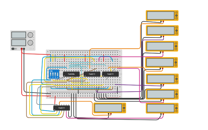 Circuit Design Decoder 3 Bits Binary To Decimal Tinkercad