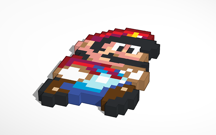 3D design Pixel art mario - Tinkercad