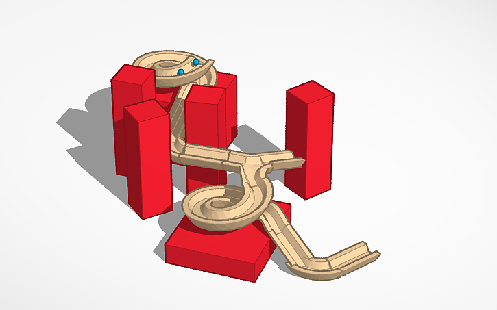 3D design my attempt of a marble run - Tinkercad