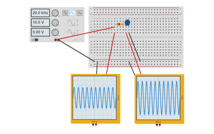 Circuit design Experiment 4(a) LPF - Tinkercad