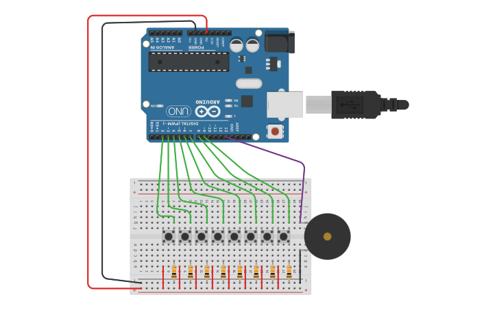 Circuit design BUZZER - Tinkercad