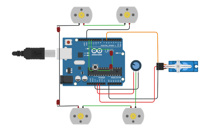 Circuit design Motor Quiz - Tinkercad