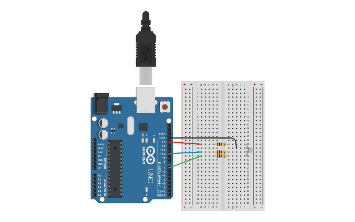 Circuit design PISCA-PISCA COLORIDO - Tinkercad