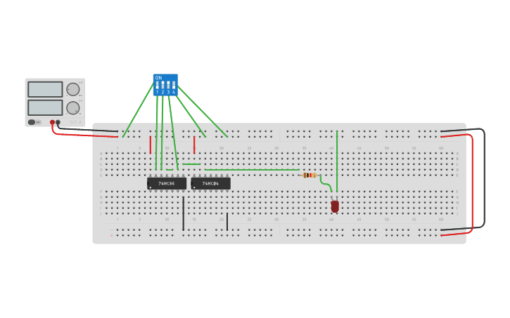 Circuit Design Odd Parity Generator Tinkercad