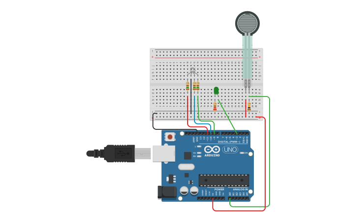 Circuit design RGB LED - Tinkercad