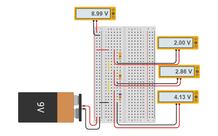 Circuit design Simulacão de circuito em série - Tinkercad