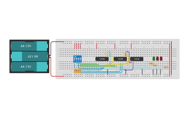 Circuit design Sumador de dos bits - Tinkercad