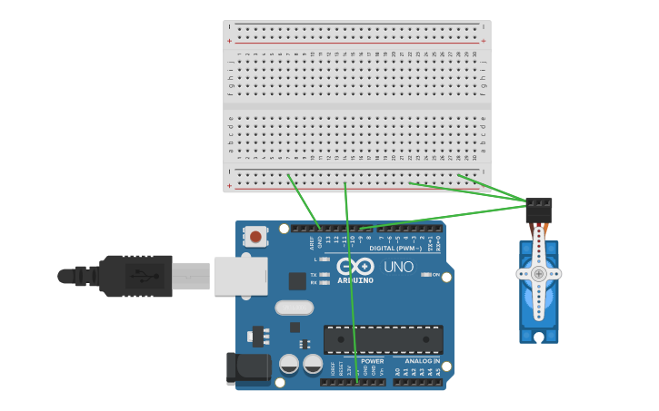 Circuit design Servo motor Simulation - Tinkercad