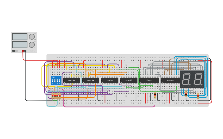 Circuit Design Final 4 Bit Binary To Bcd To 8 Seg Tinkercad 6005
