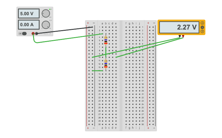 Circuit Design Voltage Divider Tinkercad