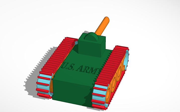 3D design army tank - Tinkercad