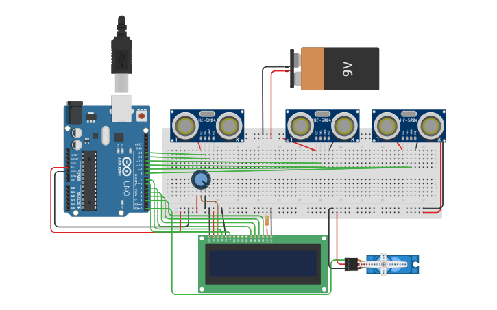 Circuit design prueba con led y sensor | Tinkercad