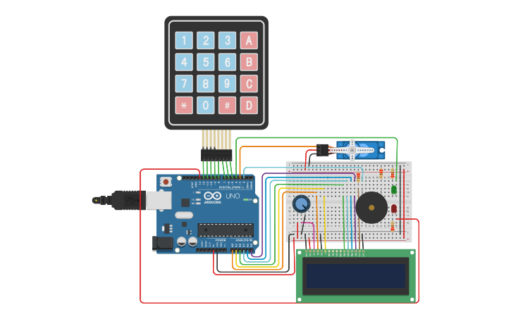 Circuit Design Caja De Seguridad Password Matricial Tinkercad
