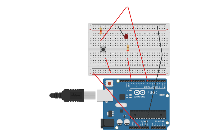 Circuit design Apagar y encender un LED - Tinkercad Circuit design Apagar y encender un LED - Tinkercad