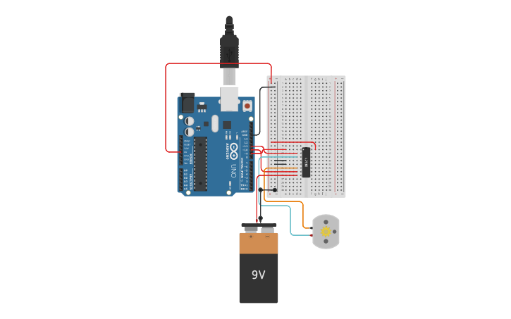 Circuit design DC Motor - Tinkercad