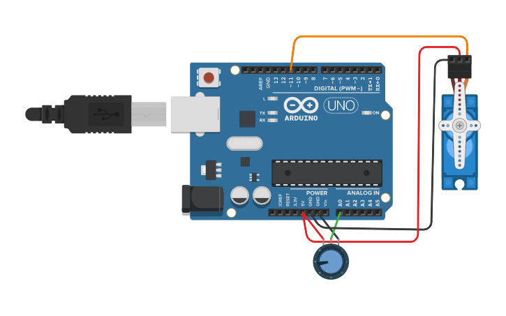 Circuit design Servo pwm arduino- Arantxa | Tinkercad