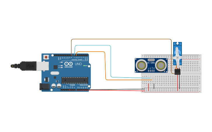 Circuit design Sensor de Proximidad | Tinkercad