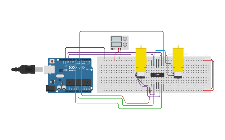 Circuit design Motor control - Tinkercad